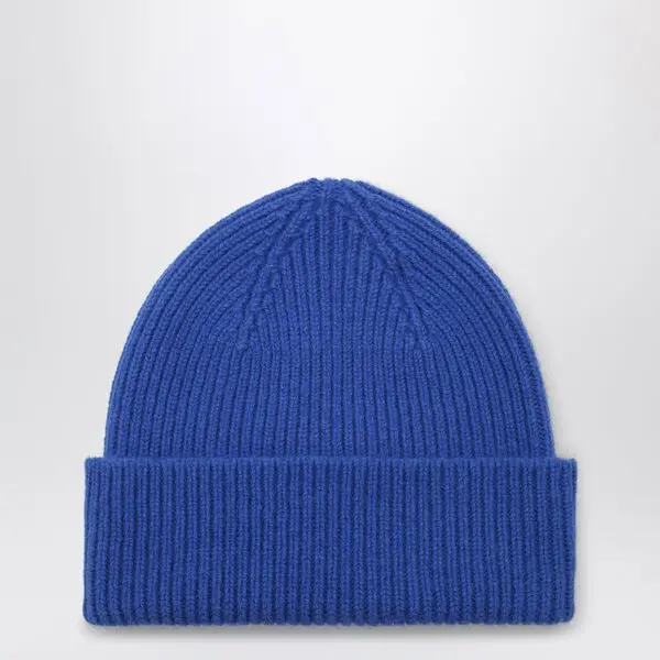 LE BONNET Beanie In Wool And Caregora In Royal Azure - Blue