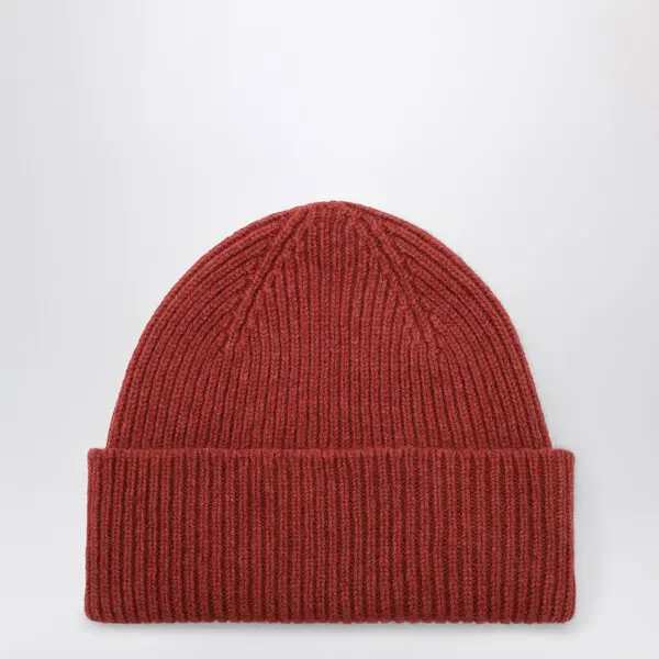 LE BONNET Beanie In Wool And Caregora In Terra - Red