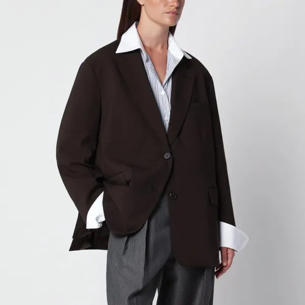 THE FRANKIE SHOP Bea Dark Single-breasted Jacket