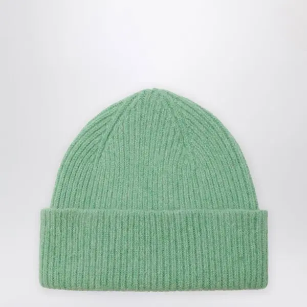 LE BONNET Beanie In Wool And Caregora In Jade - Green