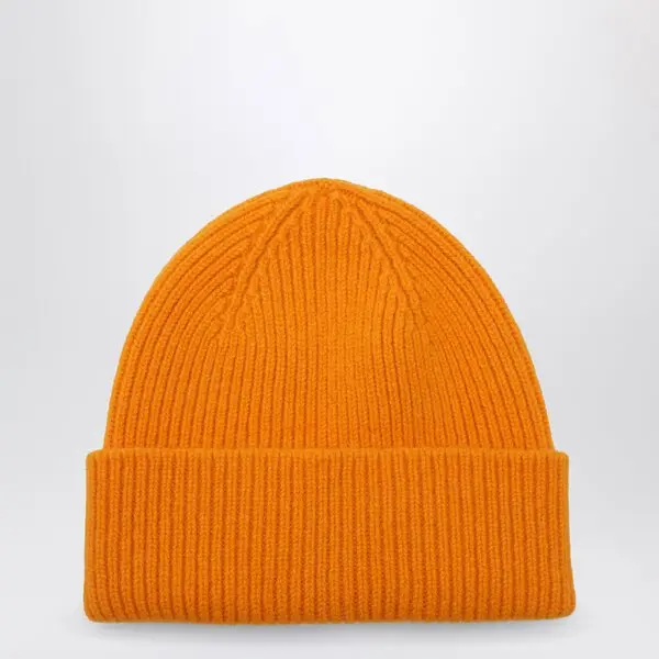 LE BONNET Beanie In Wool And Caregora In Peel - Orange
