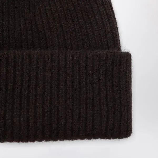 LE BONNET Beanie In Wool And Caregora In Espresso