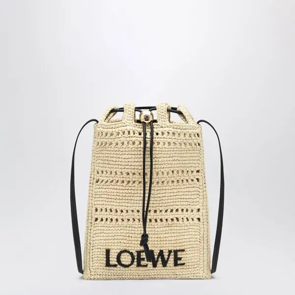 Loewe Raffia Drawstring Pouch