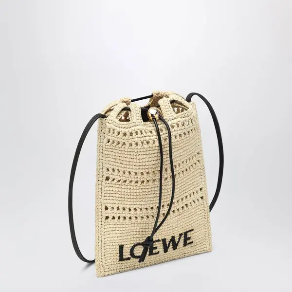 Loewe Raffia Drawstring Pouch