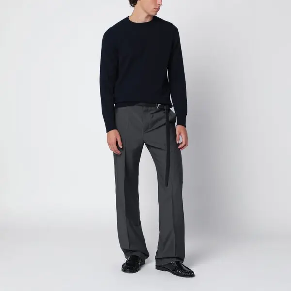 DRUMOHR Navy Crew-neck Sweater In Cashmere
