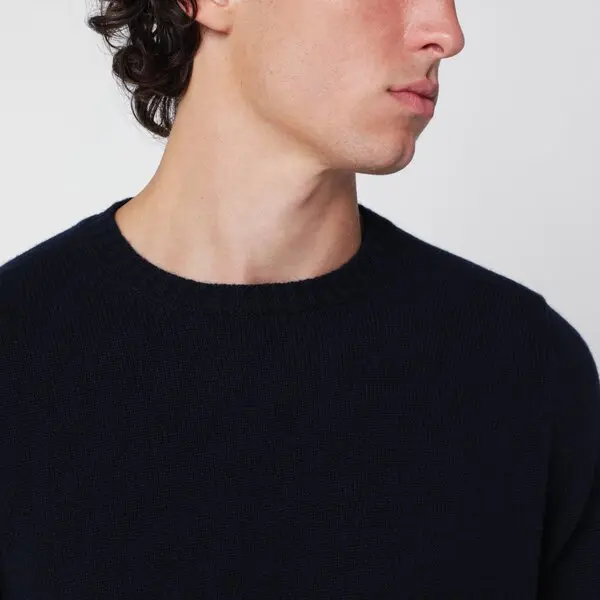 DRUMOHR Navy Crew-neck Sweater In Cashmere