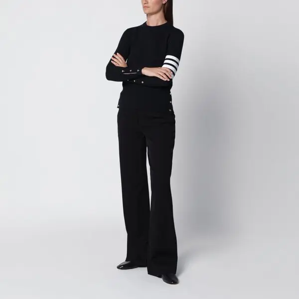 Thom Browne Four-bar Wool Crew-neck Sweater - Blue