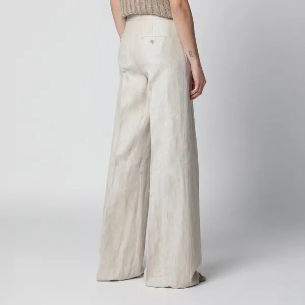 Max Mara Wide-leg Linen Trousers - Beige