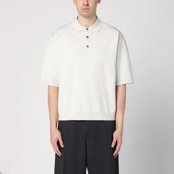 Studio Nicholson Short-sleeve Ice Color Polo - White