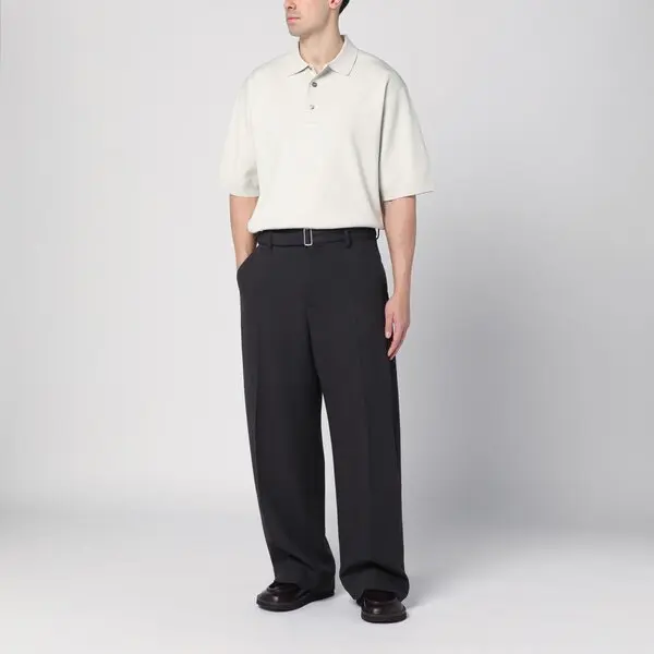 Studio Nicholson Short-sleeve Ice Color Polo - White