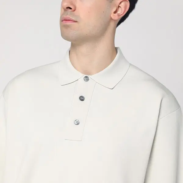 Studio Nicholson Short-sleeve Ice Color Polo - White