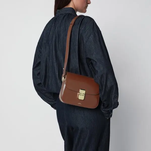 A.p.c. Small Grace Shoulder Bag In Hazelnut - Brown