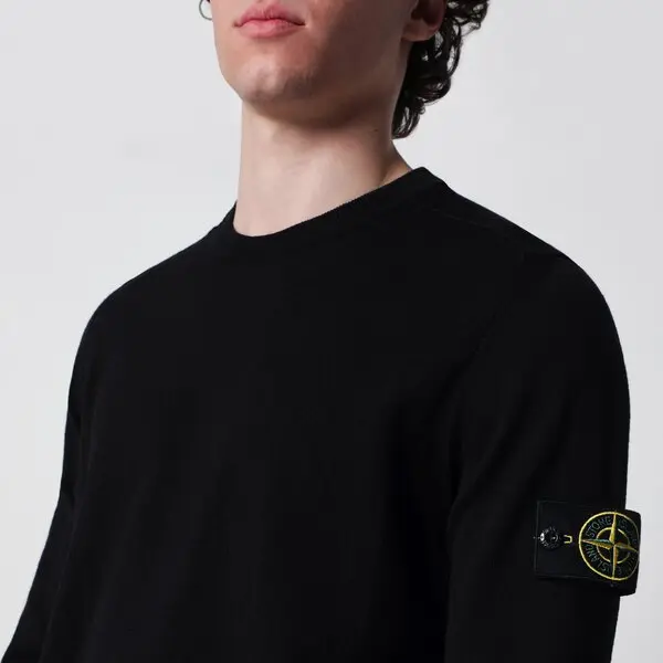 Stone Island Logo Badge Cotton Sweater