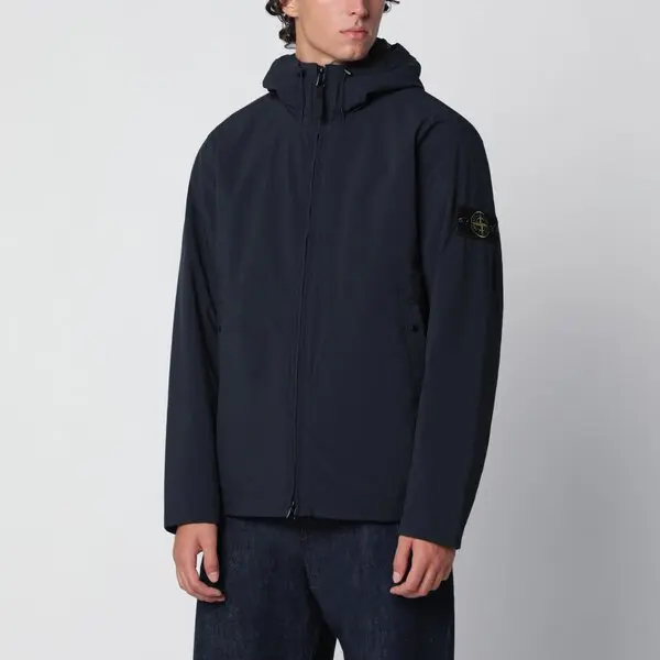 Stone Island Navy Hooded Jacket - Blue