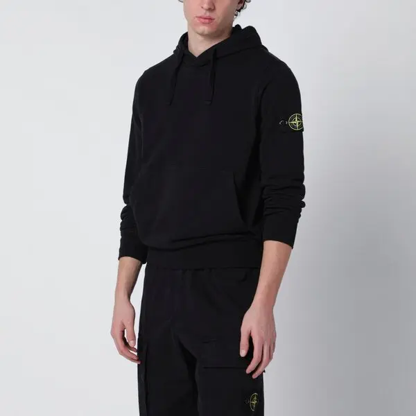 Stone Island Cotton Hoodie - Black