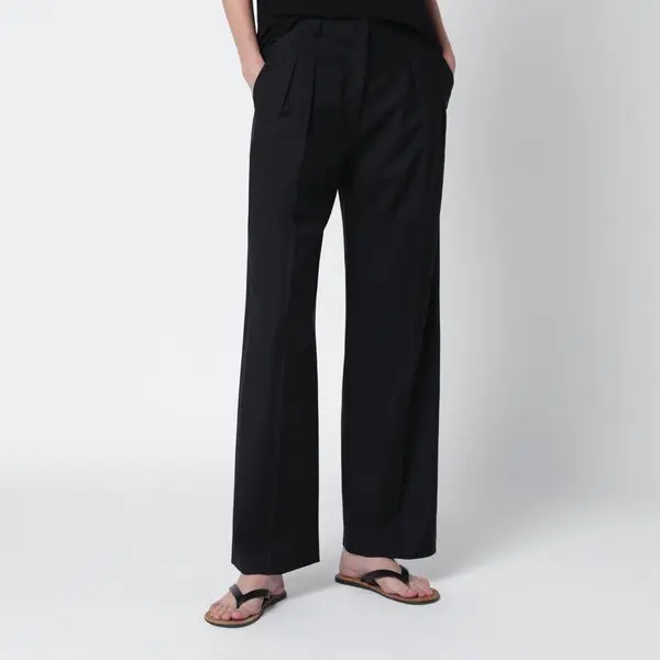 Loulou De Saison Pleated Wide-leg Wool Blend Trousers