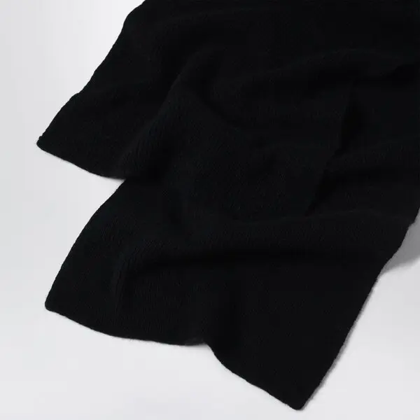 LE BONNET Scarf In Wool And Caregora In Onyx