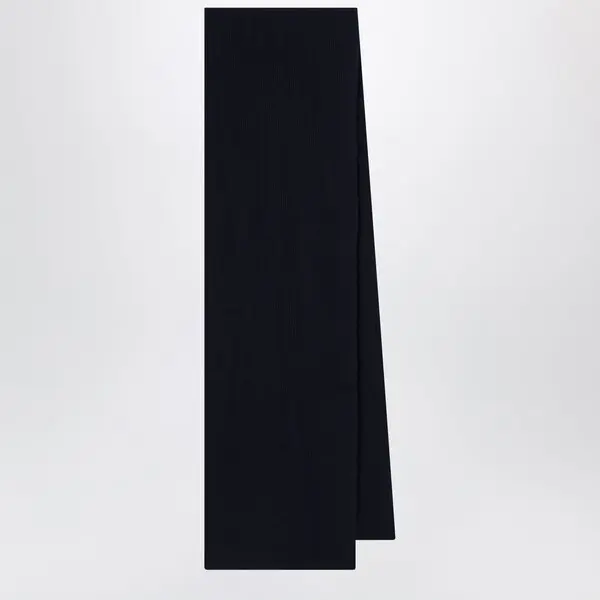 LE BONNET Scarf In Wool And Caregora In Midnight - Blue