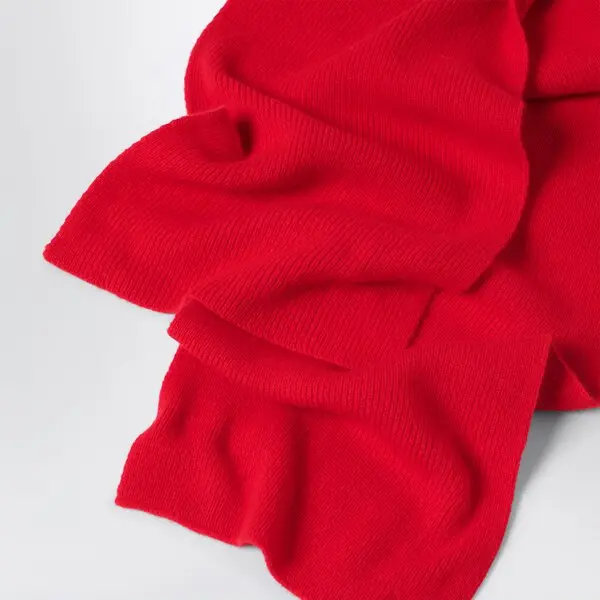 LE BONNET Scarf In Wool And Caregora In Crimson