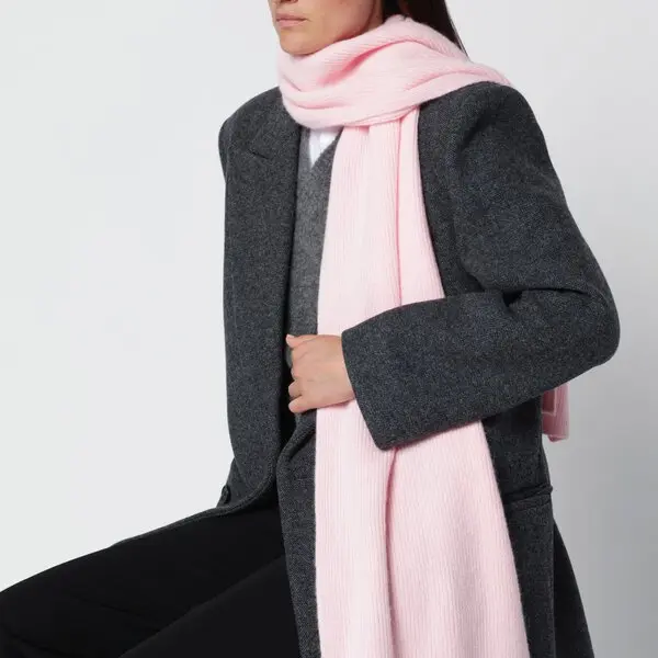 LE BONNET Scarf In Wool And Caregora In Blush