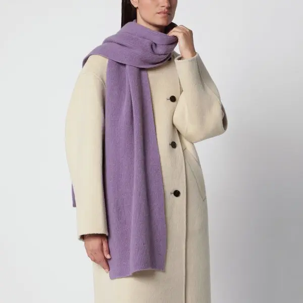 LE BONNET Scarf In Wool And Caregora In Lavender