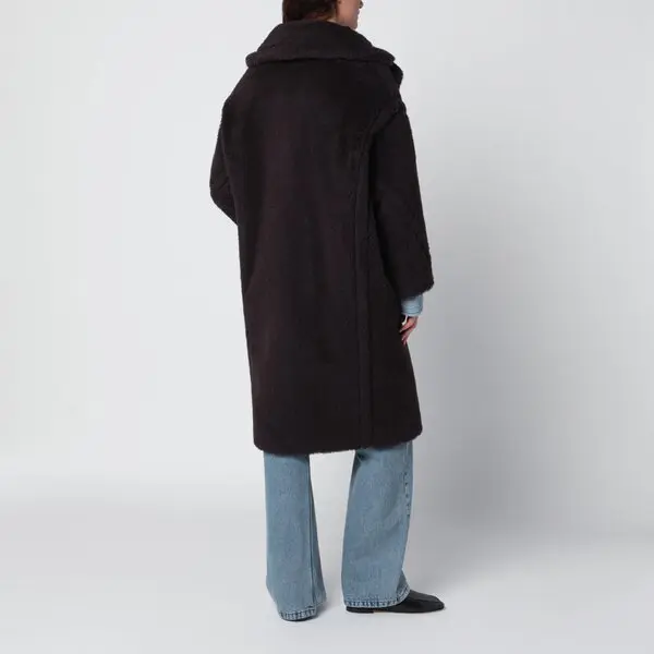 Max Mara Teddy Bear Icon Coat In Ebony Alpaca And Wool - Brown