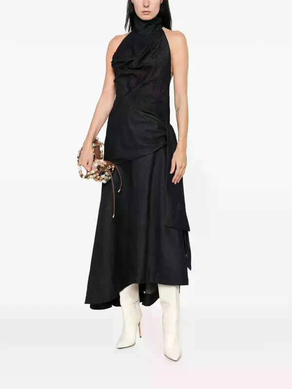 Zimmermann Halterneck Draped-detail Maxi Dress
