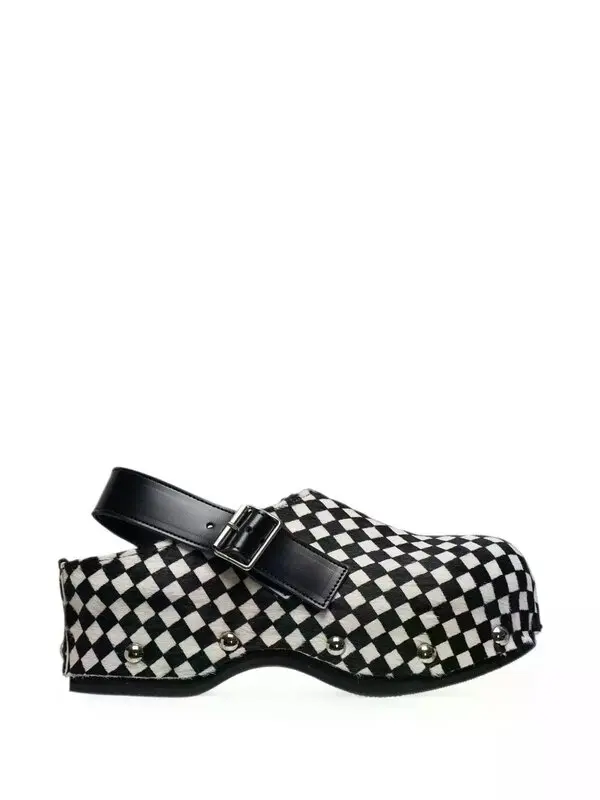 COMME DES GARÇONS TAO Check-print Studded Clogs