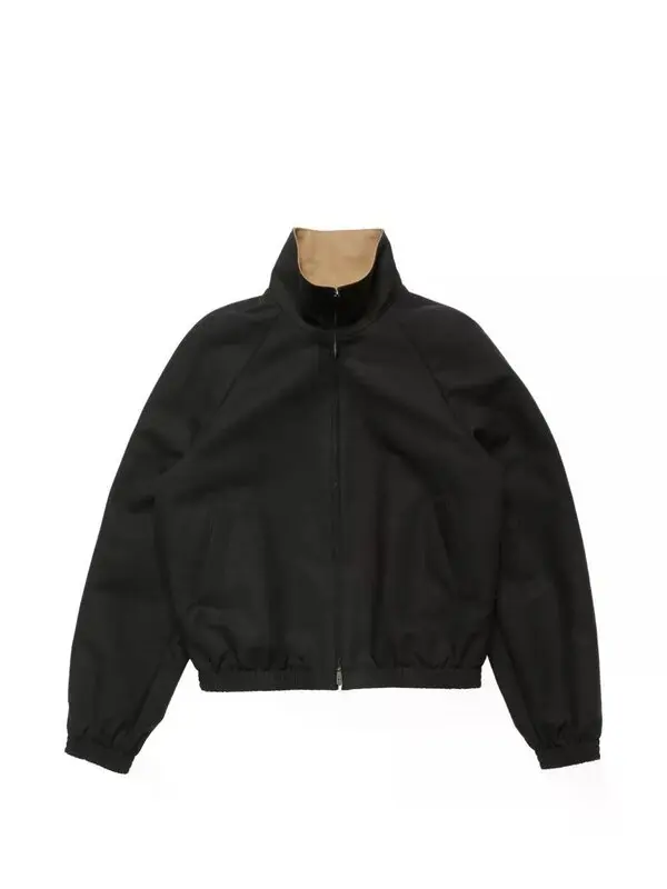 Acne Studios Embroidered-logo Zip-up Jacket - Black