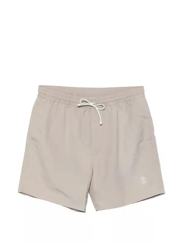 Brunello Cucinelli Logo-embroidered Drawstring Swim Shorts