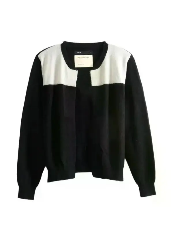 Frenckenberger Colour-block Open-front Cardigan