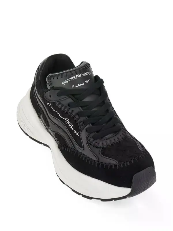 Emporio Armani Logo-embroidered Whipstitch Sneakers