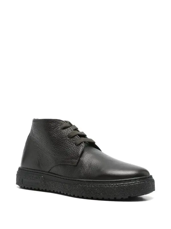 Corneliani Grainy Leather Lace-up Boots