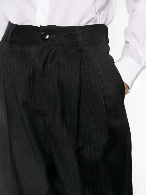 NICHOLSON & NICHOLSON Pinstripe Pleated Tailored Trousers