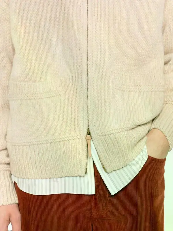 SEBAGO Anchor Intarsia Zip-up Cardigan