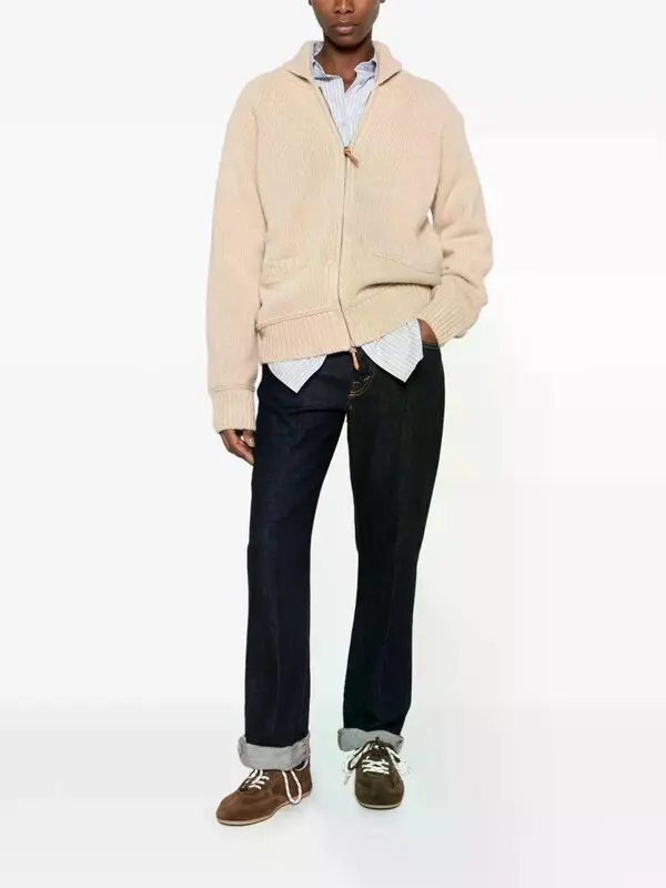 SEBAGO Anchor Intarsia Zip-up Cardigan