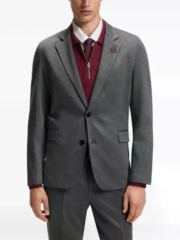 Hugo Extra-slim-fit Suit Jacket In Melange Stretch Twill