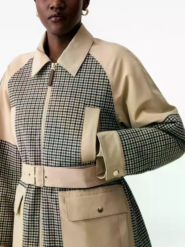 MOS MOSH Belted Houndstooth Coat
