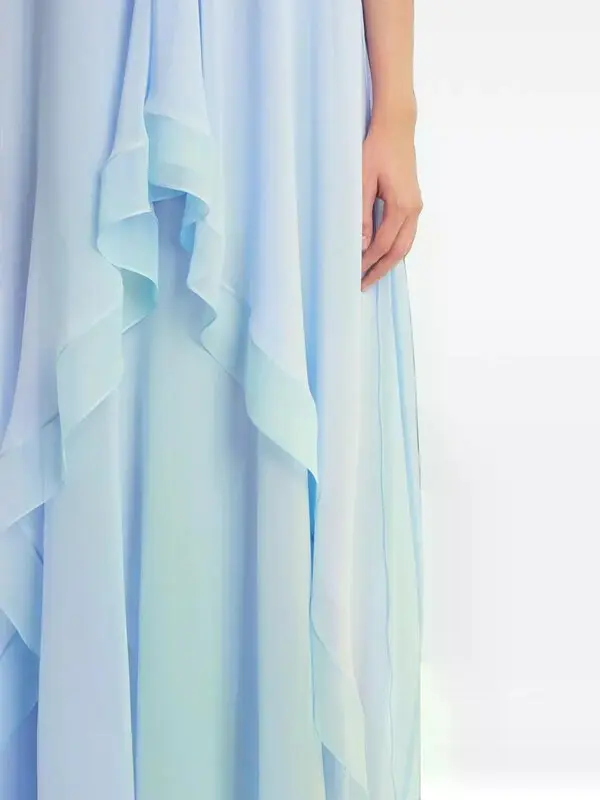 IRINA SCHROTTER Liko Ruffled Asymmetric Midi Dress