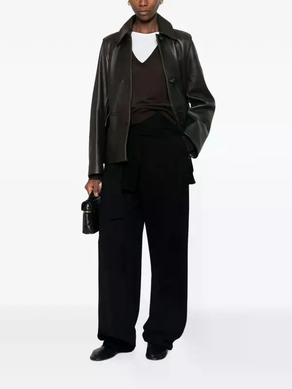 TOTEME Collared Grained-leather Jacket