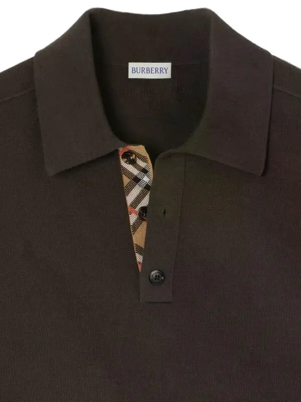 Burberry Long-sleeve Wool Polo Shirt