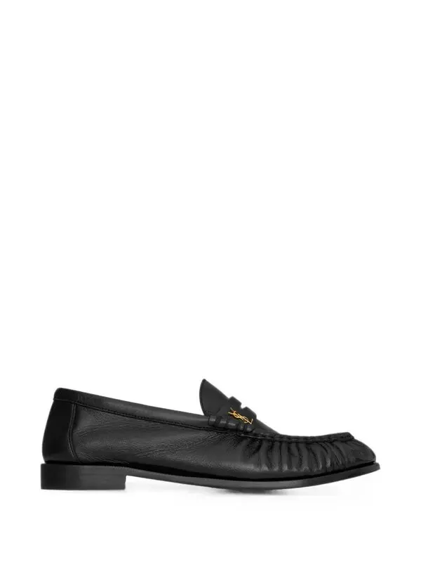 Saint Laurent Leather Loafers - Black