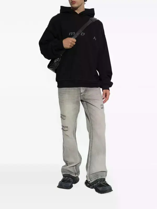 MISBHV Graphic-print Raw-edge Hoodie