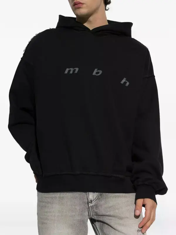 MISBHV Graphic-print Raw-edge Hoodie