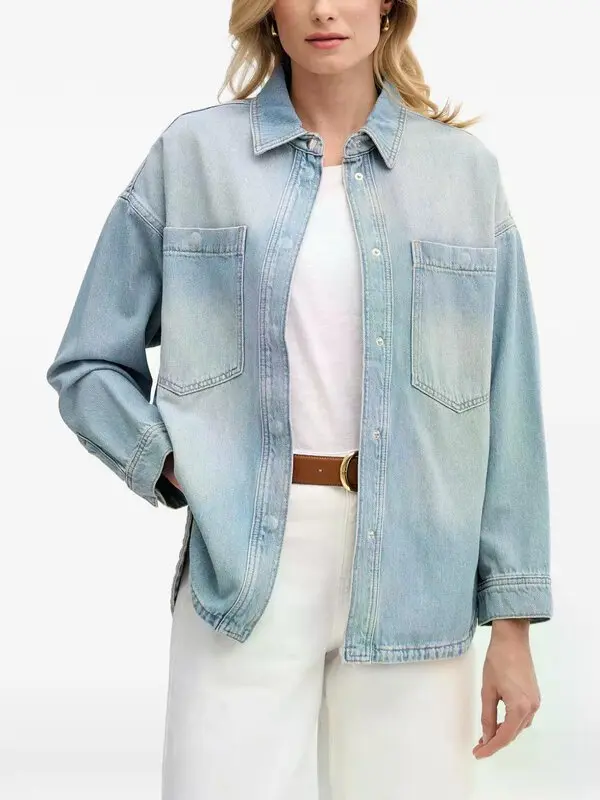 MOS MOSH Rhinestone Embellished Denim Shirt