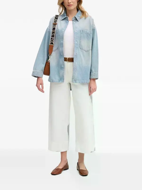 MOS MOSH Rhinestone Embellished Denim Shirt