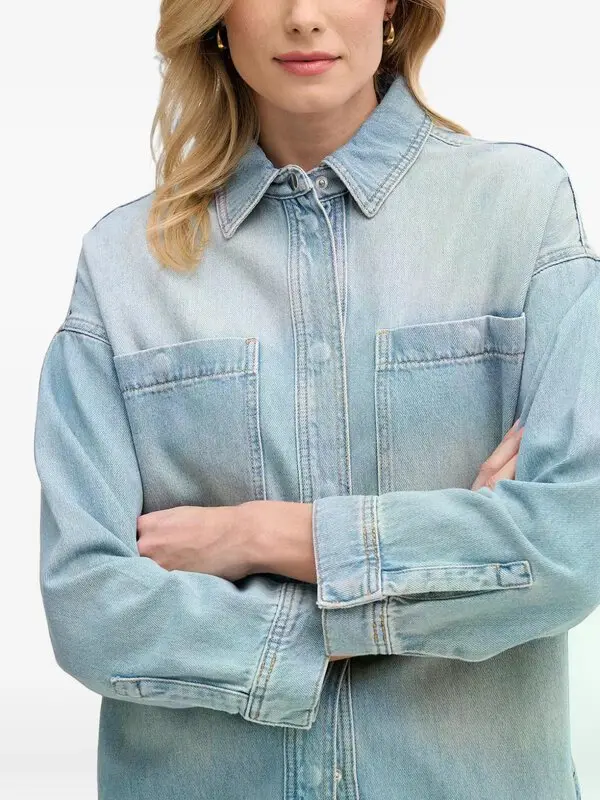 MOS MOSH Rhinestone Embellished Denim Shirt