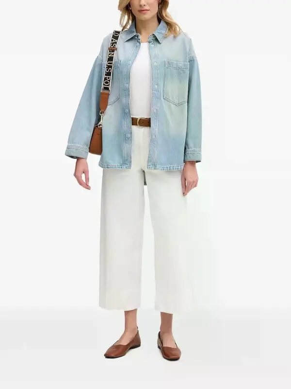 MOS MOSH Rhinestone Embellished Denim Shirt