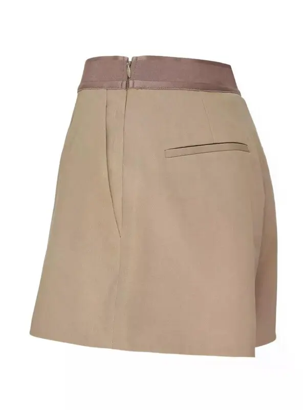 Alexander Wang Logo-waistband Tailored Shorts - Neutrals