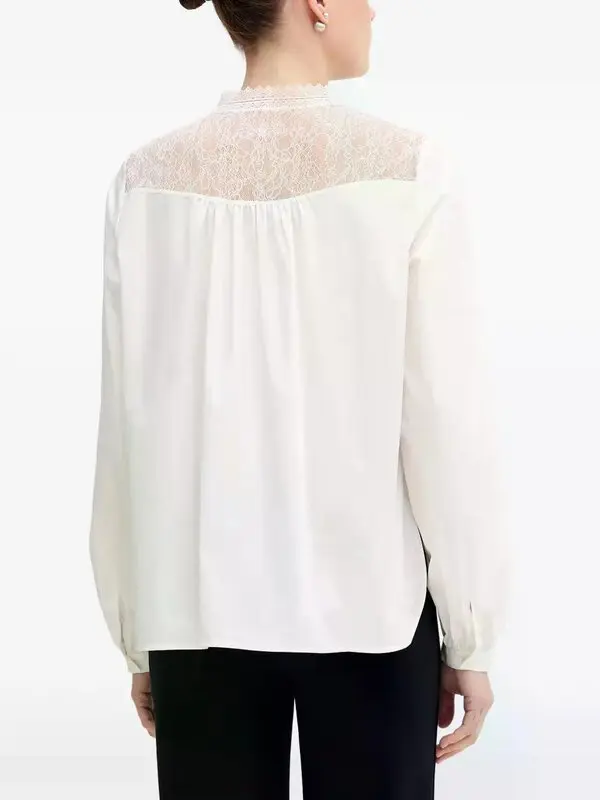MOS MOSH Lace Panel Gathered Shirt
